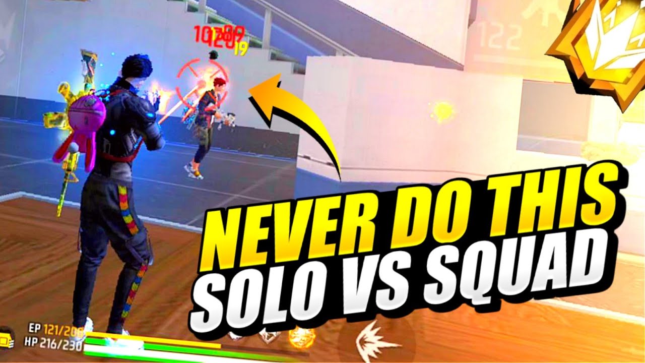 FREE FIRE SOLO VS SQUAD FULL MAP GAMEPLAY || SOLO VS SQUAD FF || ALPHA BM - YouTube