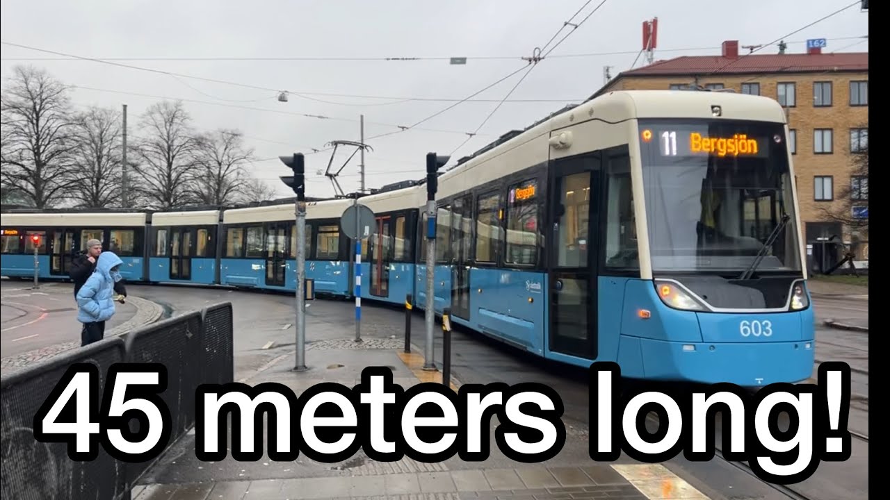 My first ride in Gothenburgs new 45 meter long Tram! (M34 ...