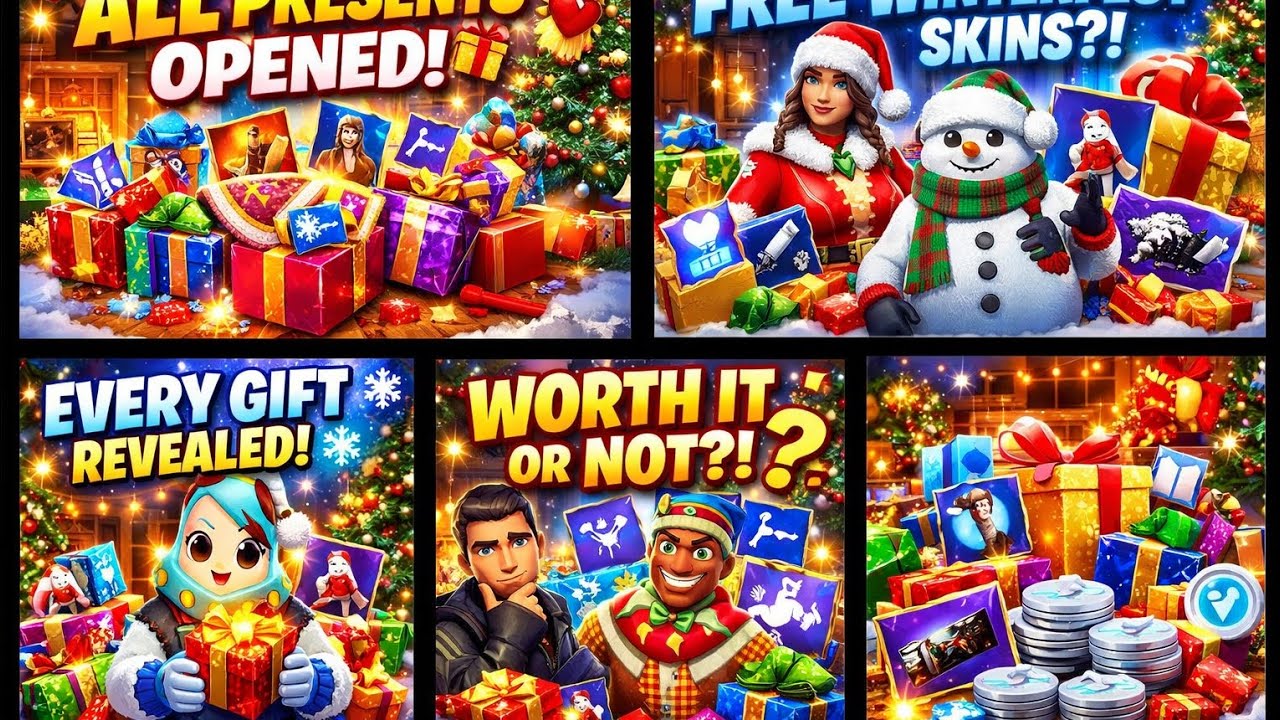Fortnite Winterfest ALL PRESENTS OPENED! 🎁 Every Reward Revealed - YouTube