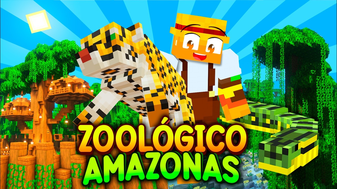 Construí un ZOOLÓGICO con ANIMALES del AMAZONAS en MINECRAFT 🐯🐍🌳 - YouTube