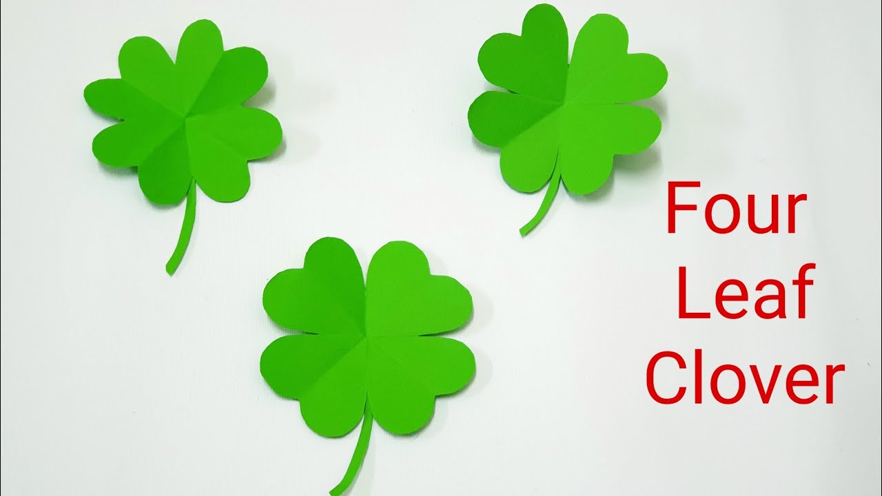 St.Patrick's day crafts, four leaf Clover,paper crafts, - YouTube