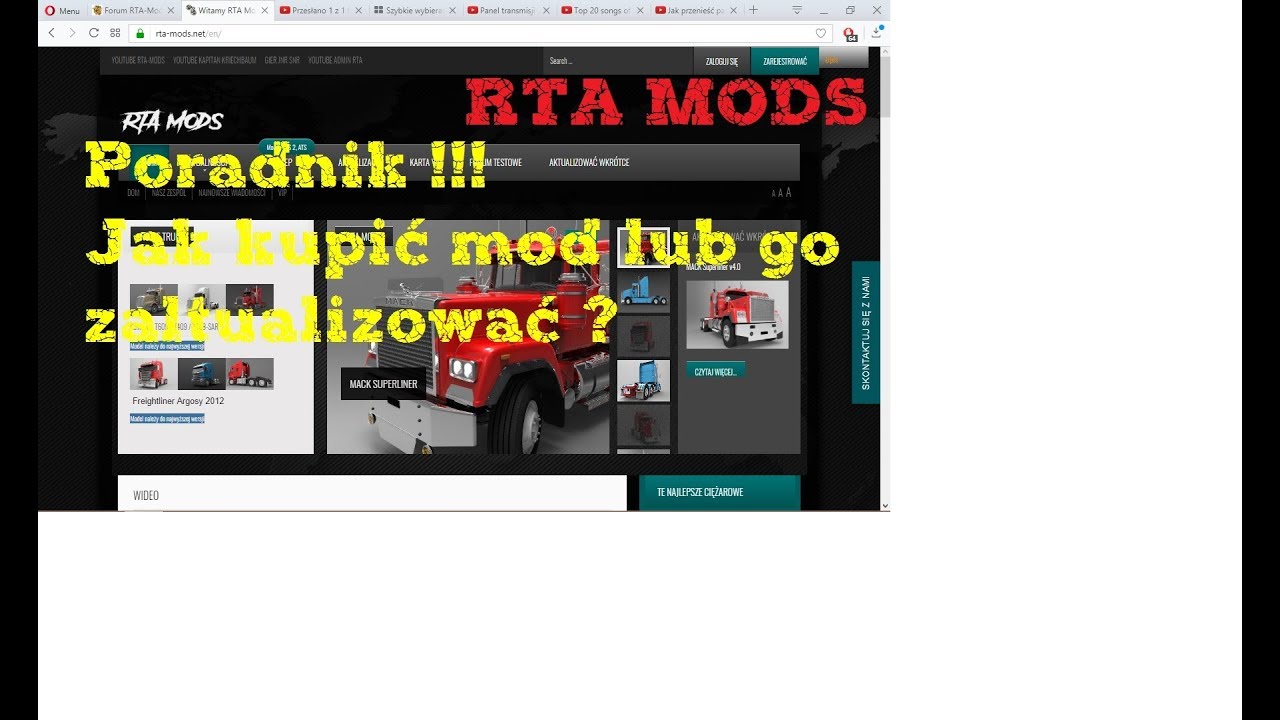 RTA MODS Jak kupić i zaktualizować mody ? - YouTube