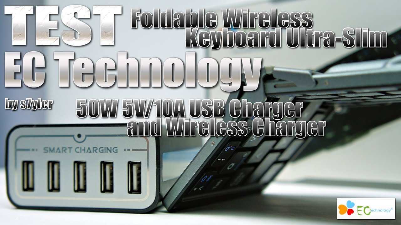 EC Technology (Test & Setup) Foldable Wireless Keyboard & 50W 5V/10A ...