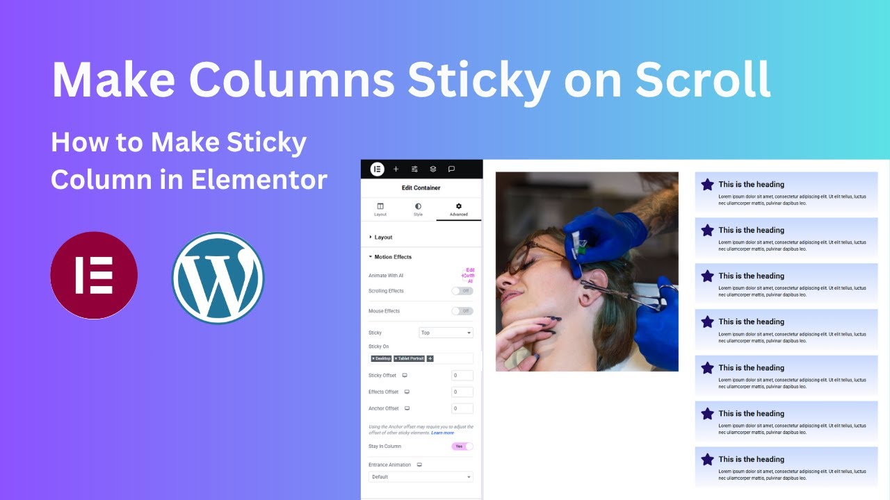 How to Make Sticky Column in Elementor | Elementor Sticky Section ...