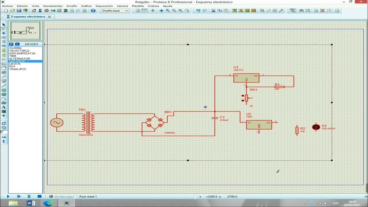 SIMULACIÓN de FUENTE de ALIMENTACIÓN con TRANSFORMADOR y DOS SALIDAS ...