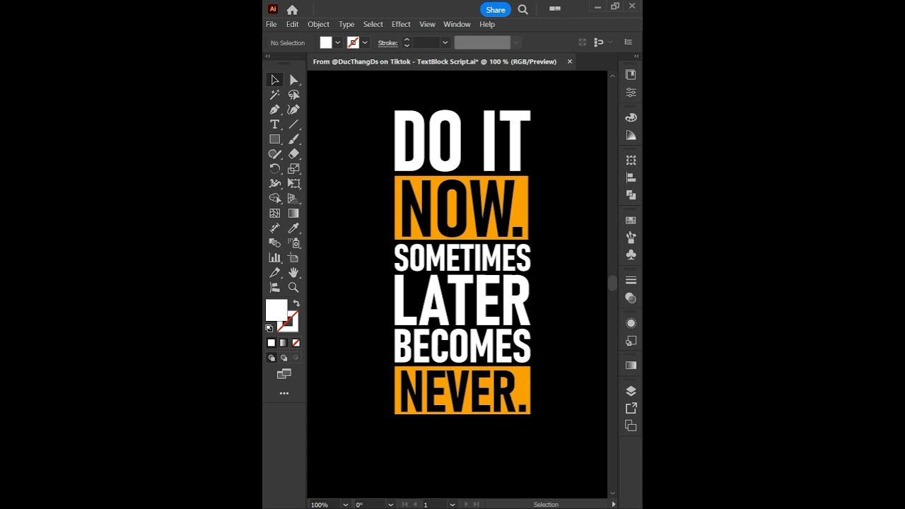 Tips make Typography with Textblock scripts in Adobe Illustrator #ducthangds - YouTube