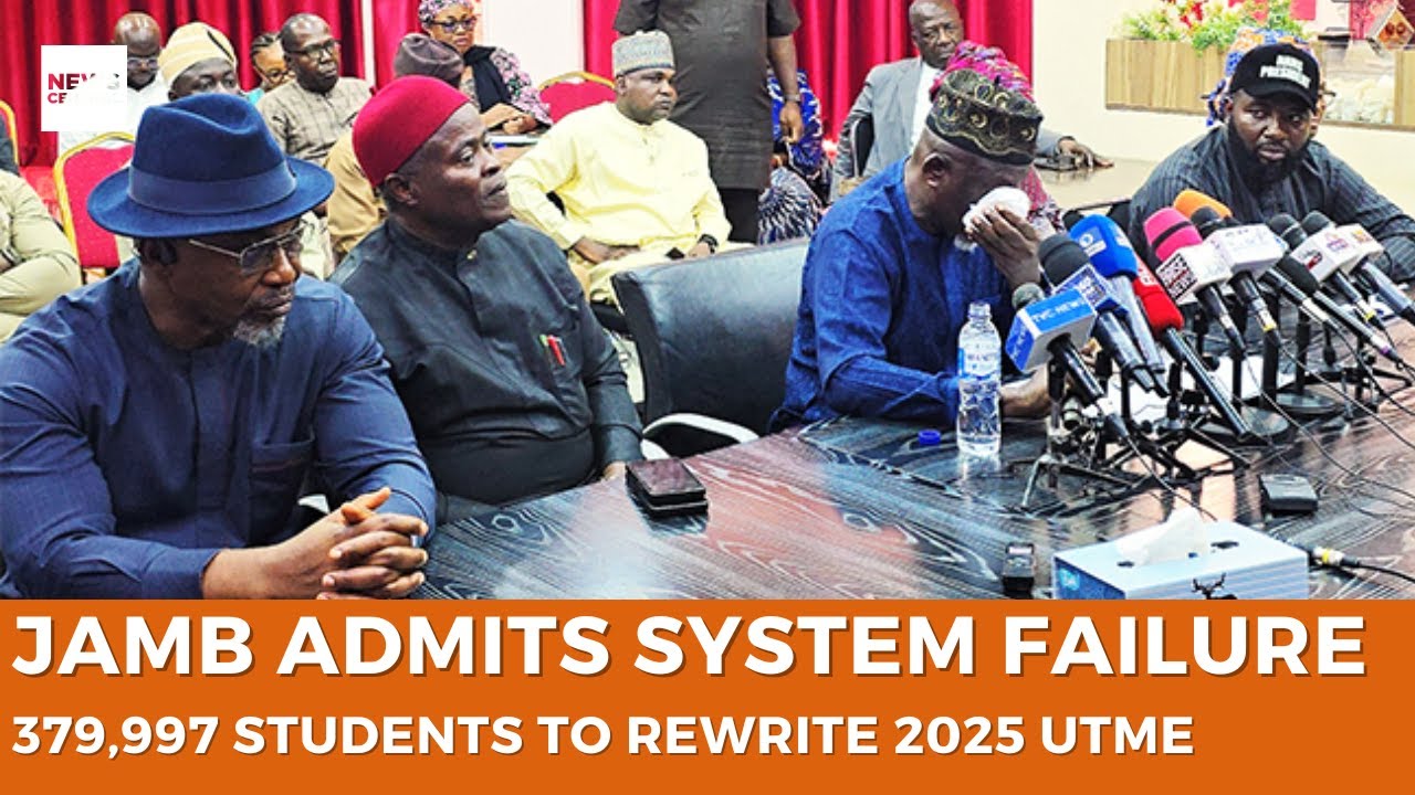 JAMB Admits System Failure: 379,997 Students to Rewrite 2025 UTME - YouTube