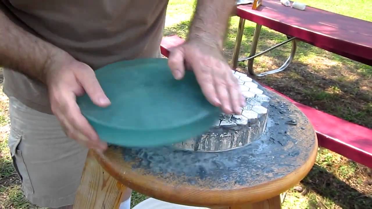 Rough grinding a telescope mirror blank - YouTube