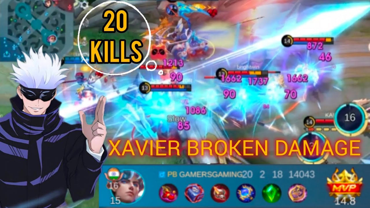 20 KILLS!! XAVIER NEW BROKEN DAMAGE BUILD! (GOOD BYE META HEROS) MLBB ...