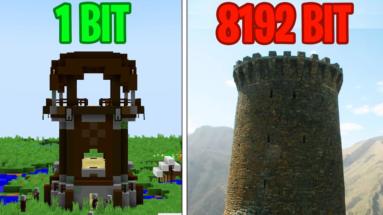1 Bit to 8192 Bits in Minecraft Version - YouTube