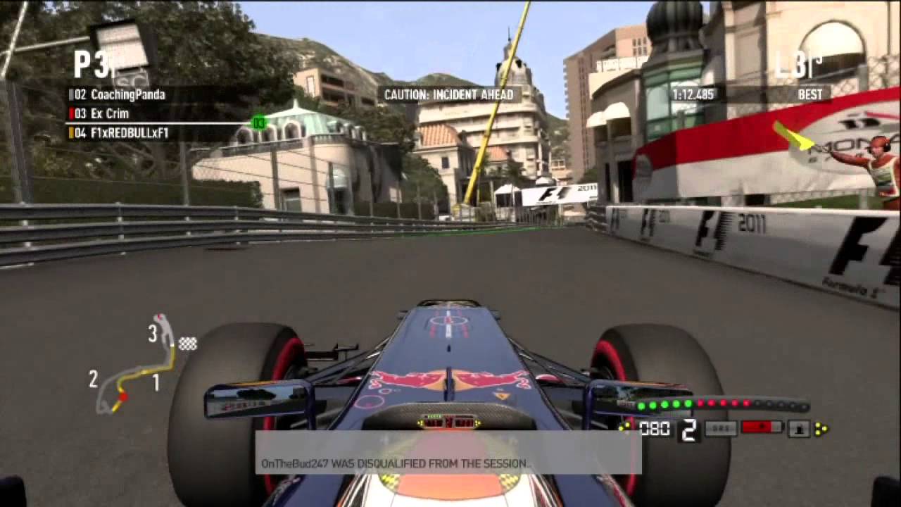 Funny race on Monaco in F1 2011 Xbox 360 Gameplay - YouTube