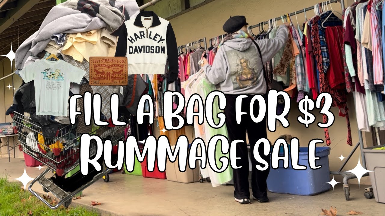 WILD $3 FILL•A•BAG SALE • rummage sale • vintage gold haul # ...