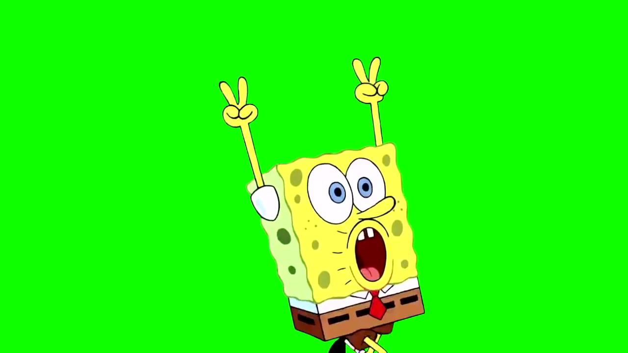 running spongebob green screen meme video non copyright - YouTube