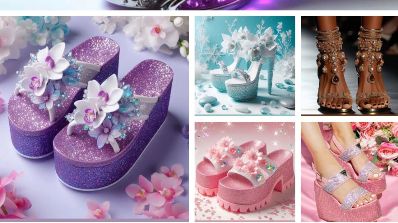 youtube par party 📸 wear sandal design||multi colour heels 😍 design ...
