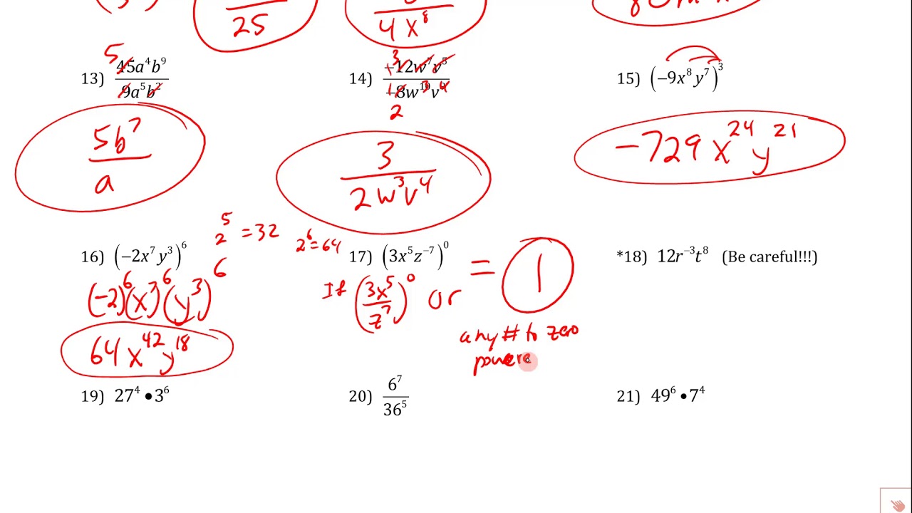PRACTICE TEST- Unit 11: Exponents - YouTube