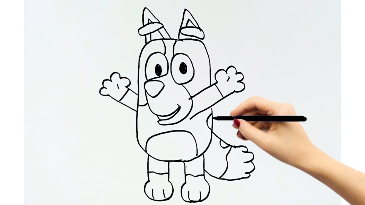 How to draw a Bluey, painting and colouring for kids, toodles ideas for ...