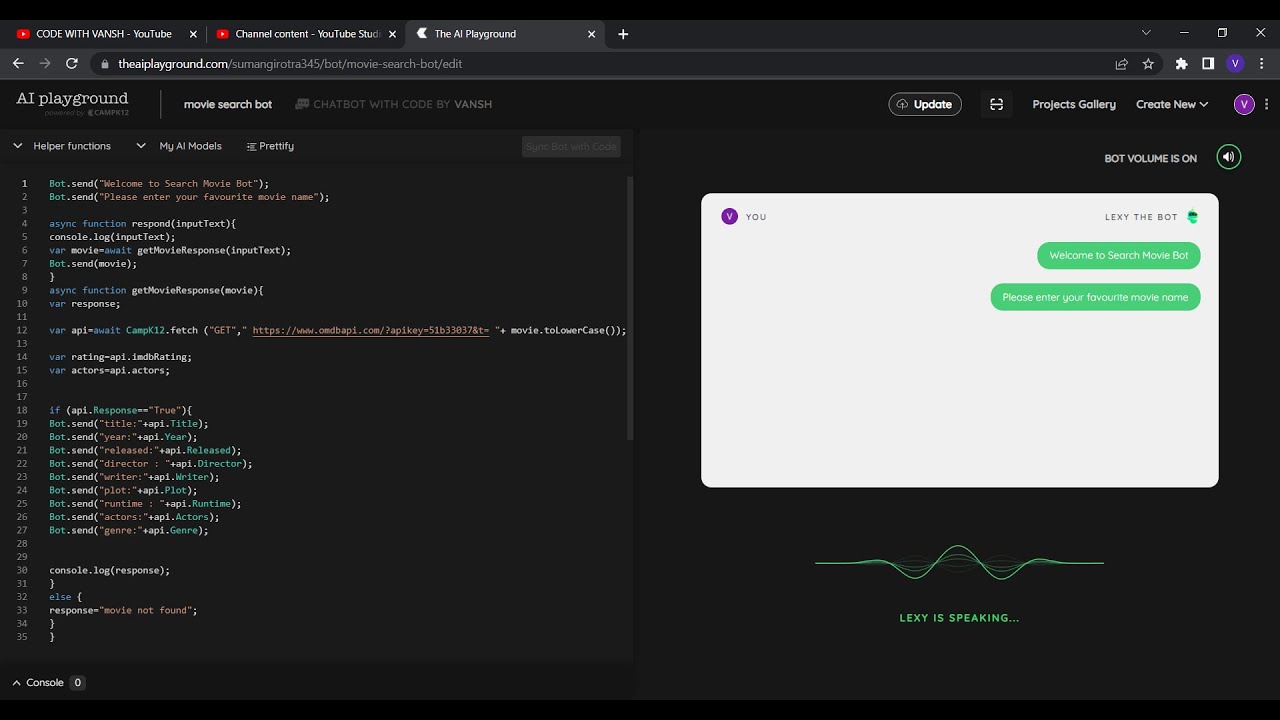 AI BOT WITH HELP OF JAVASCRIPT/CODING /PROGRAMMING - MOVIE SEARCH BOT ...