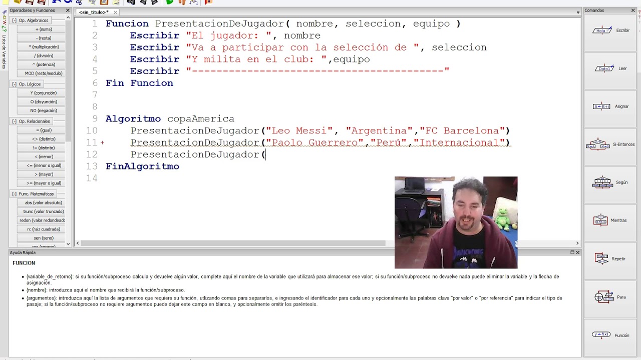 PSeInt - Funciones tipo procedimientos - YouTube