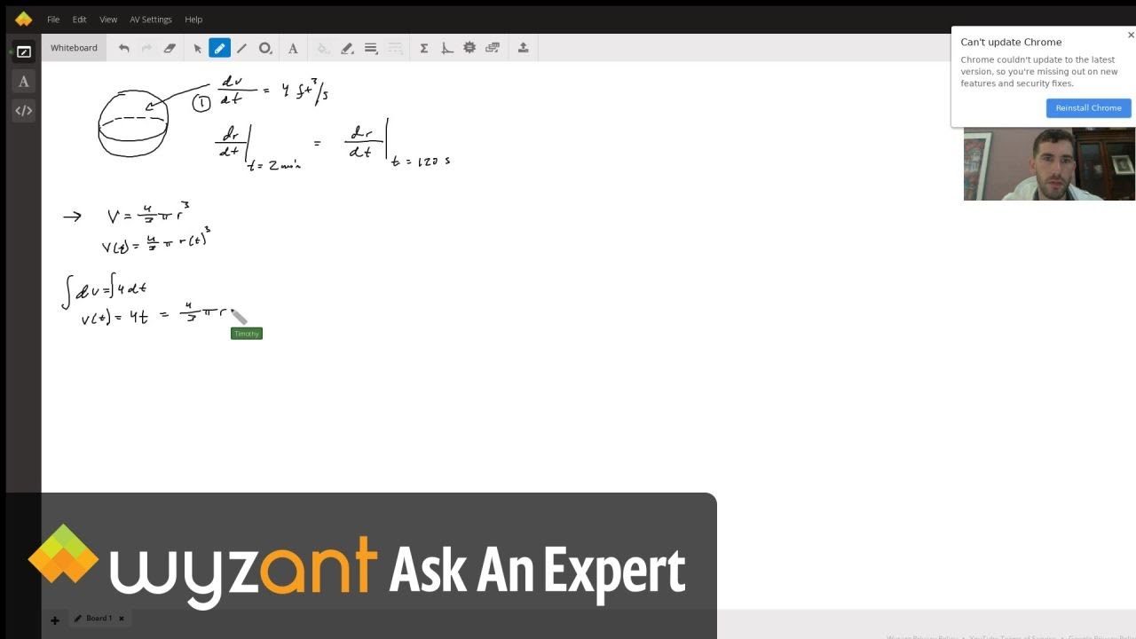 Calculus: Related Rates of a Sphere - YouTube
