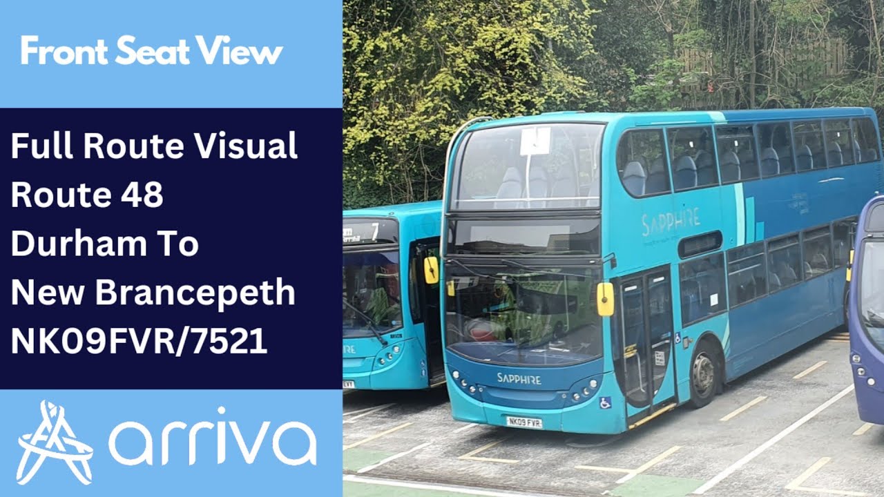 Full Route Visual | Arriva North East Bus Route 48 - Durham To New ...
