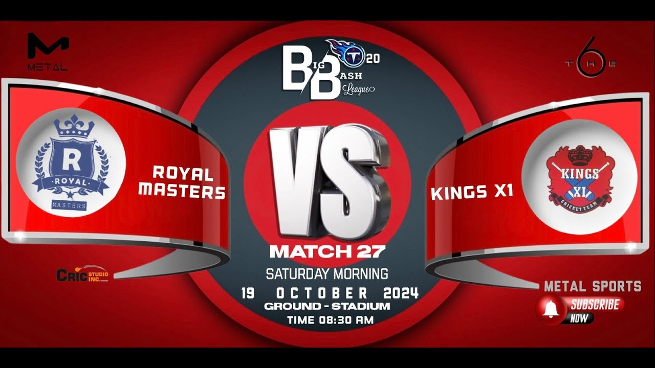 ROYAL MASTERS vs KINGS XI || BIG BASH SEASON-6 || SKY CRICKET LIVE ...
