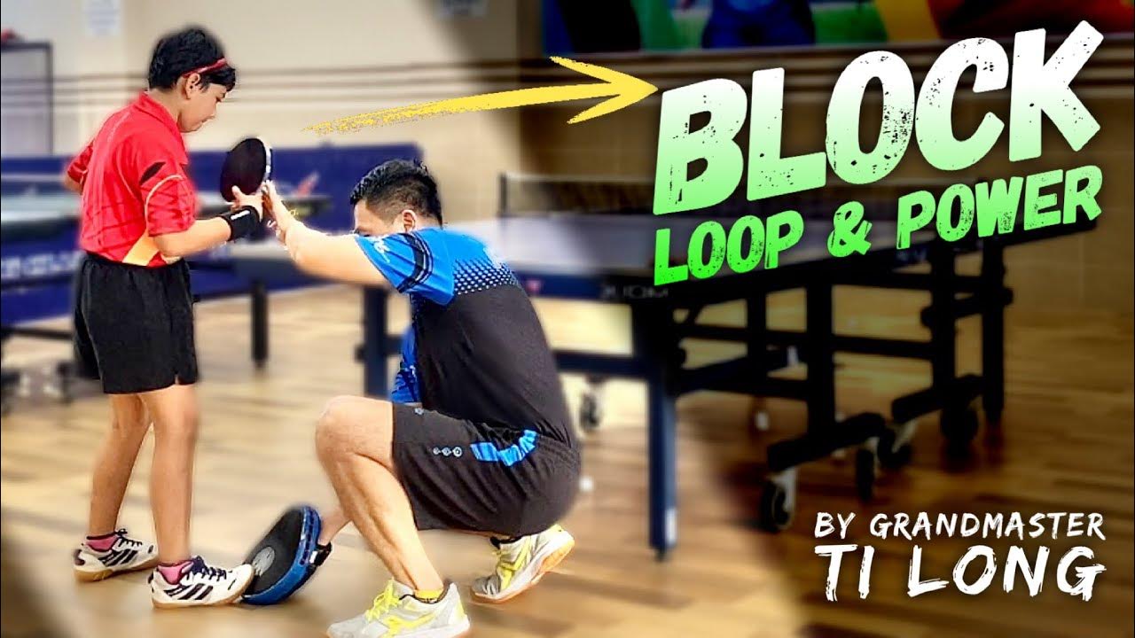 How to do Backhand Block against Forehand Loop spin and power - YouTube