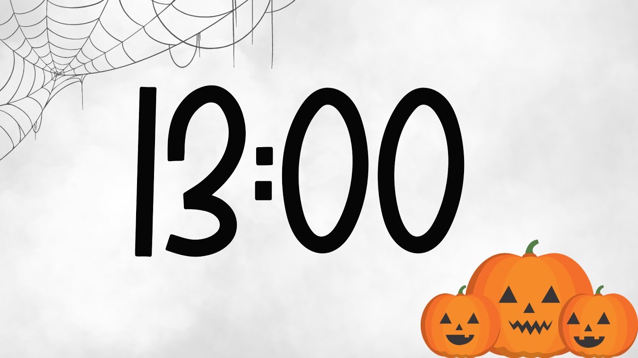 13 Minute Cute Halloween Pumpkin Timer (No Music, Spooky Synth Alarm at ...