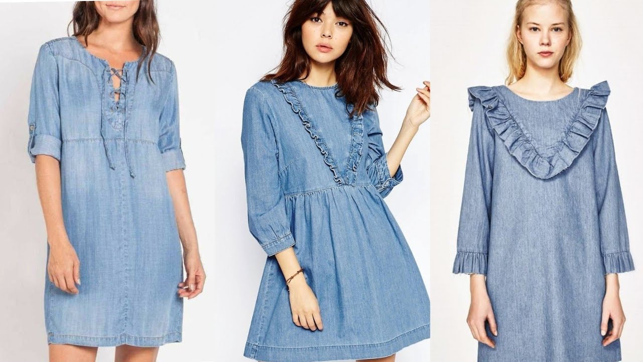 Denim Outfits Styles & Ideas | Western Style Denim Dress For Girls ...