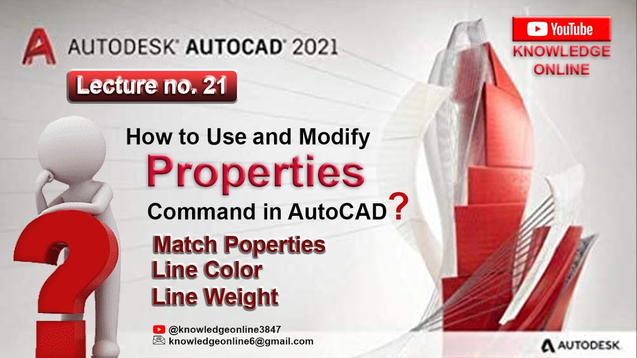 Match Property, Line Weight, Line Type in AutoCAD. Complete tutorials ...