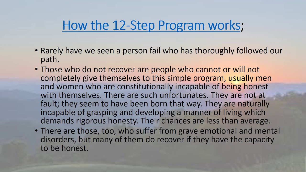 How the 12 Step Program Works - YouTube