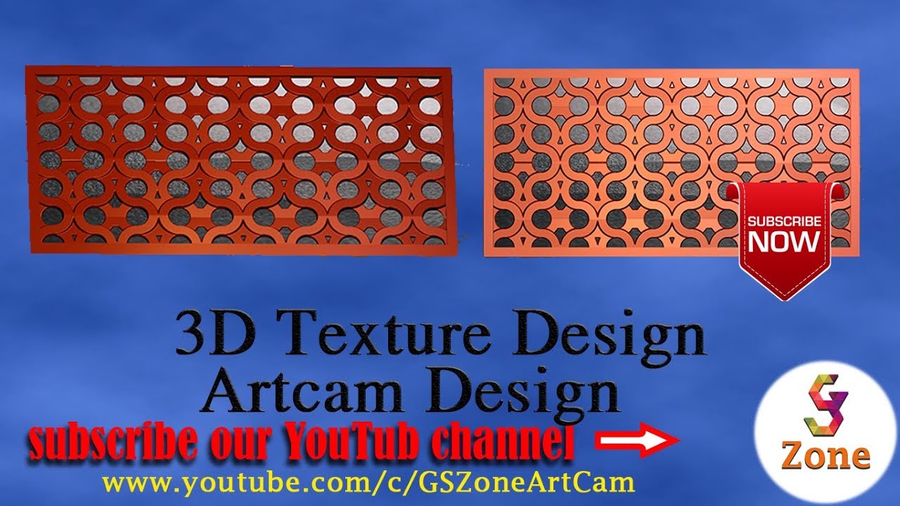 3D Texture Design in Artcam #GST020 #GSZone #Artcam - YouTube