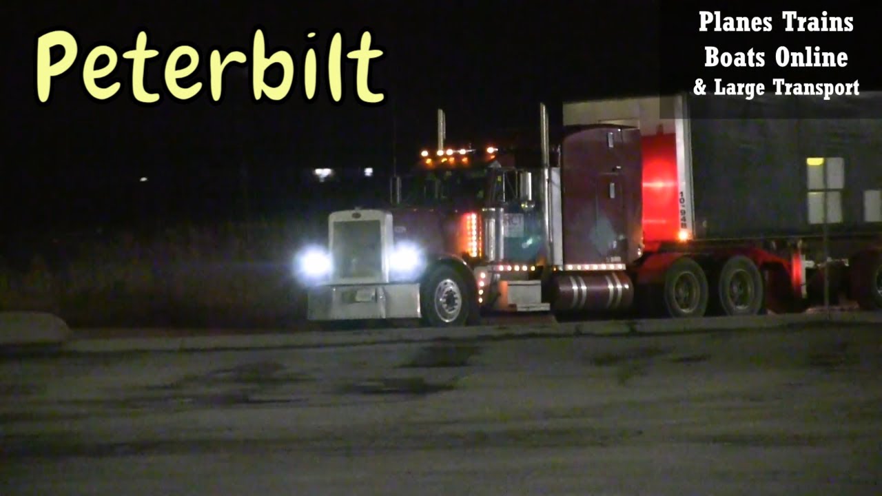 Burgundy Peterbilt Semi Truck At Ontario Truck Stop - YouTube
