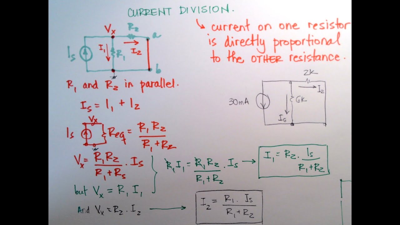 Current division - how to get to the formula - YouTube