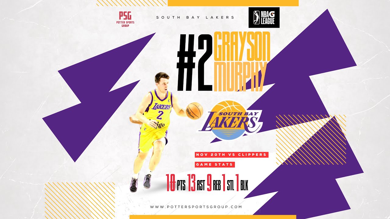 Grayson Murphy with a near Triple Double for the South Bay Lakers ...