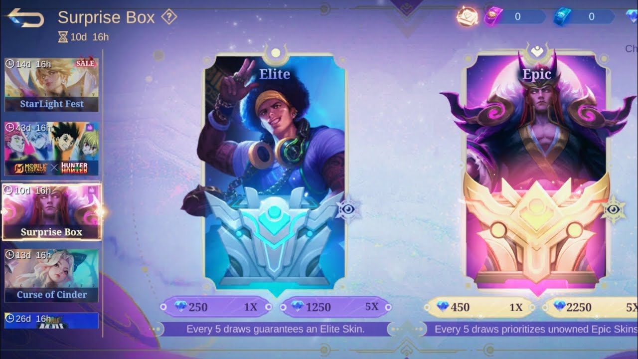 SURPRISE BOX OPENING | EPIC BOX AND ELITE BOX | MOBILE LEGENDS EVENT ...