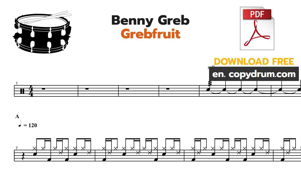 Benny Greb-Grebfruit | Drum Score, Drum Sheet Music, DRUM Transcription ...