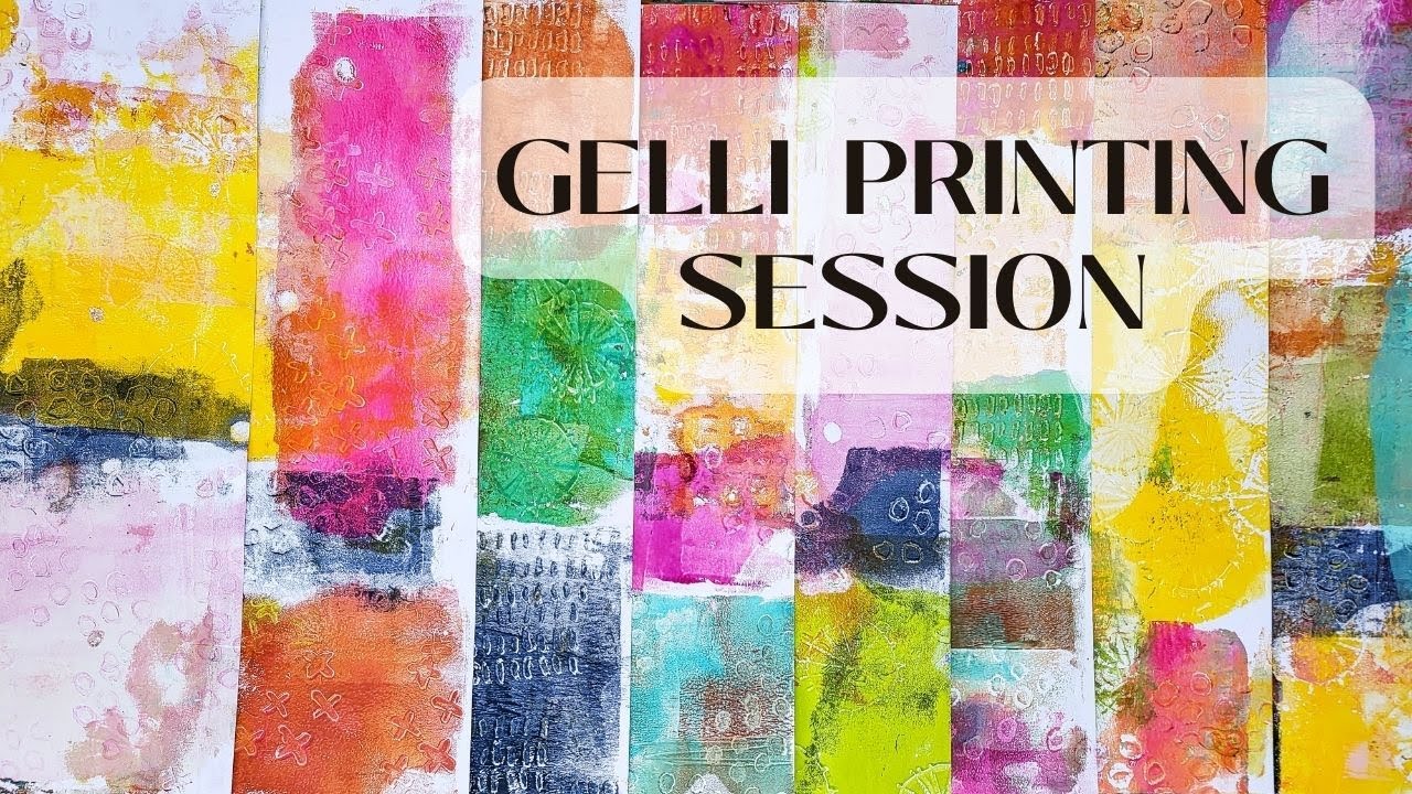 Making Patchwork Prints with the Gelli Plate - Gel Printing Session with Stamps - YouTube