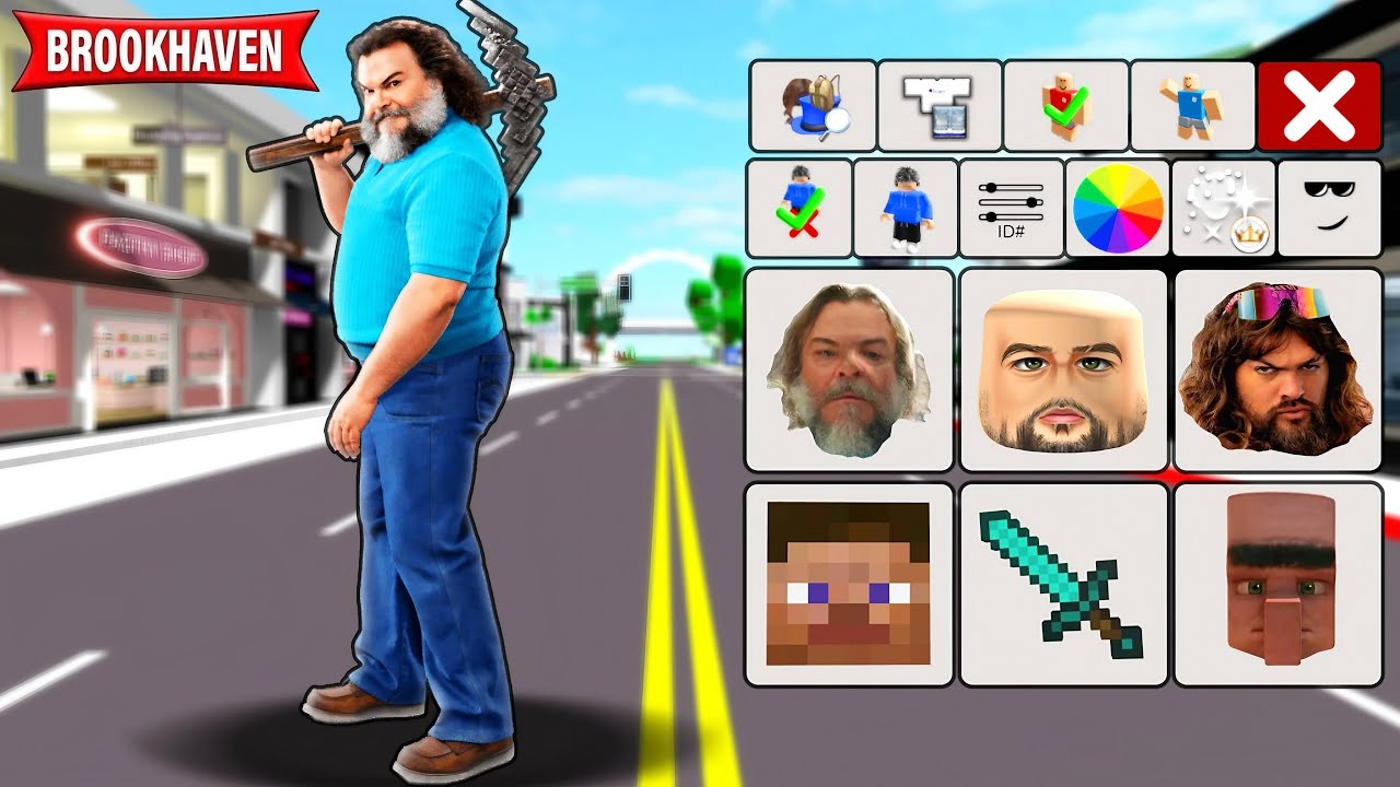 Roblox - How to Make STEVE JACK BLACK ( The Minecraft Movie ) in Brookhaven | Catalog ID/CODES ...