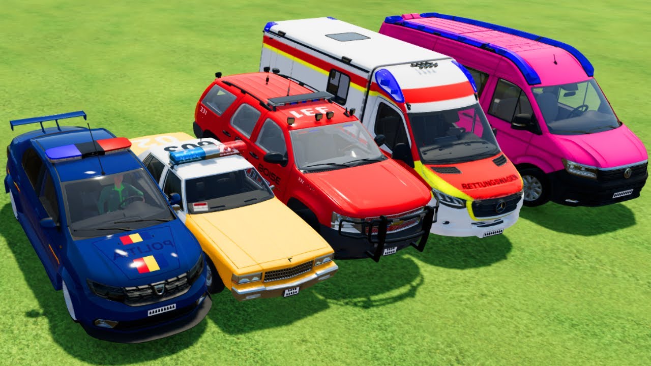 COLORFUL CARS ADVENTURE: EXPLORE POLICE, FIRE TRUCKS & MORE IN FS22 ...