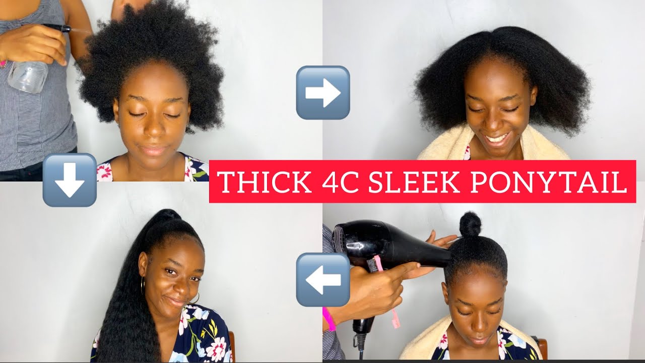 HOW TO SLEEK HIGH PONYTAIL ON A 4C NATURAL HAIR #4cnaturalhair # ...