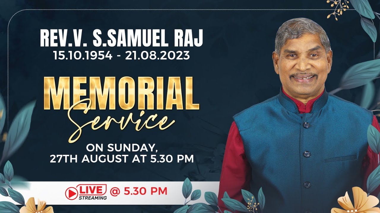 Rev.V.S.Samuel Raj | Memorial Service | Sunday | 27.08.2023 | Miracle ...