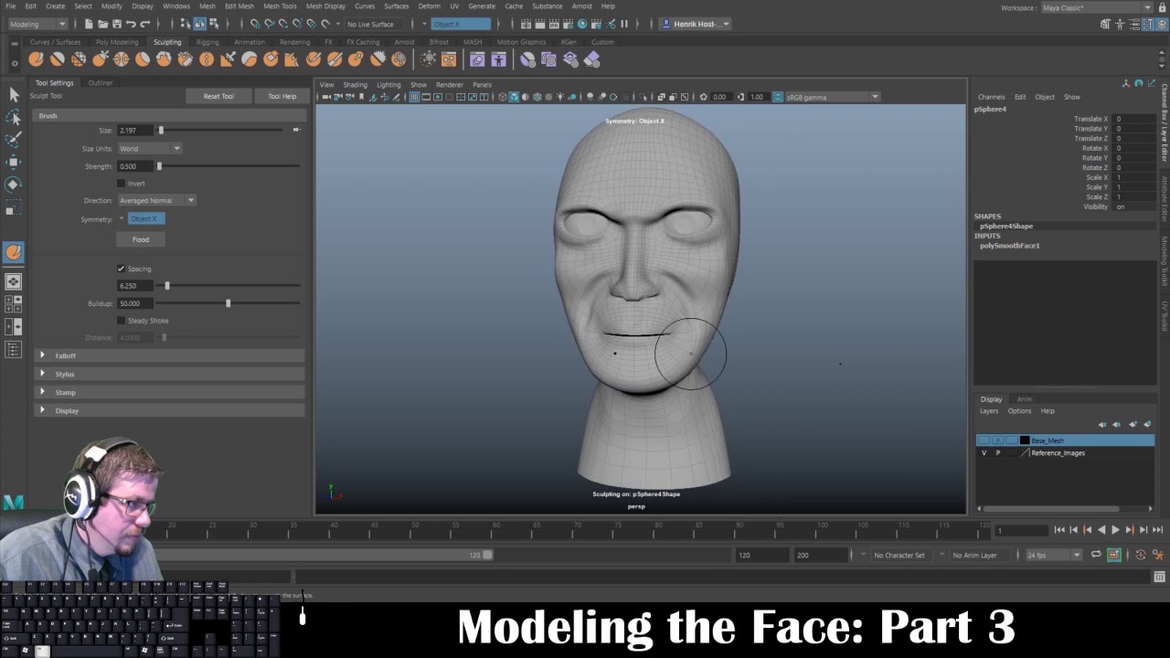 Autodesk Maya 2019: Modeling the Face - Part 3 - YouTube
