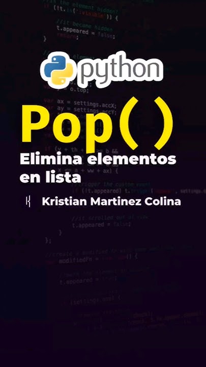 Como usar pop para eliminar elementos de una lista en Python - YouTube