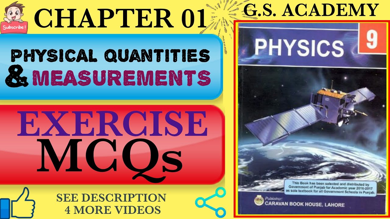 Exercise mcqs, chapter 1, physical qauntities & measurement, class 9 ...