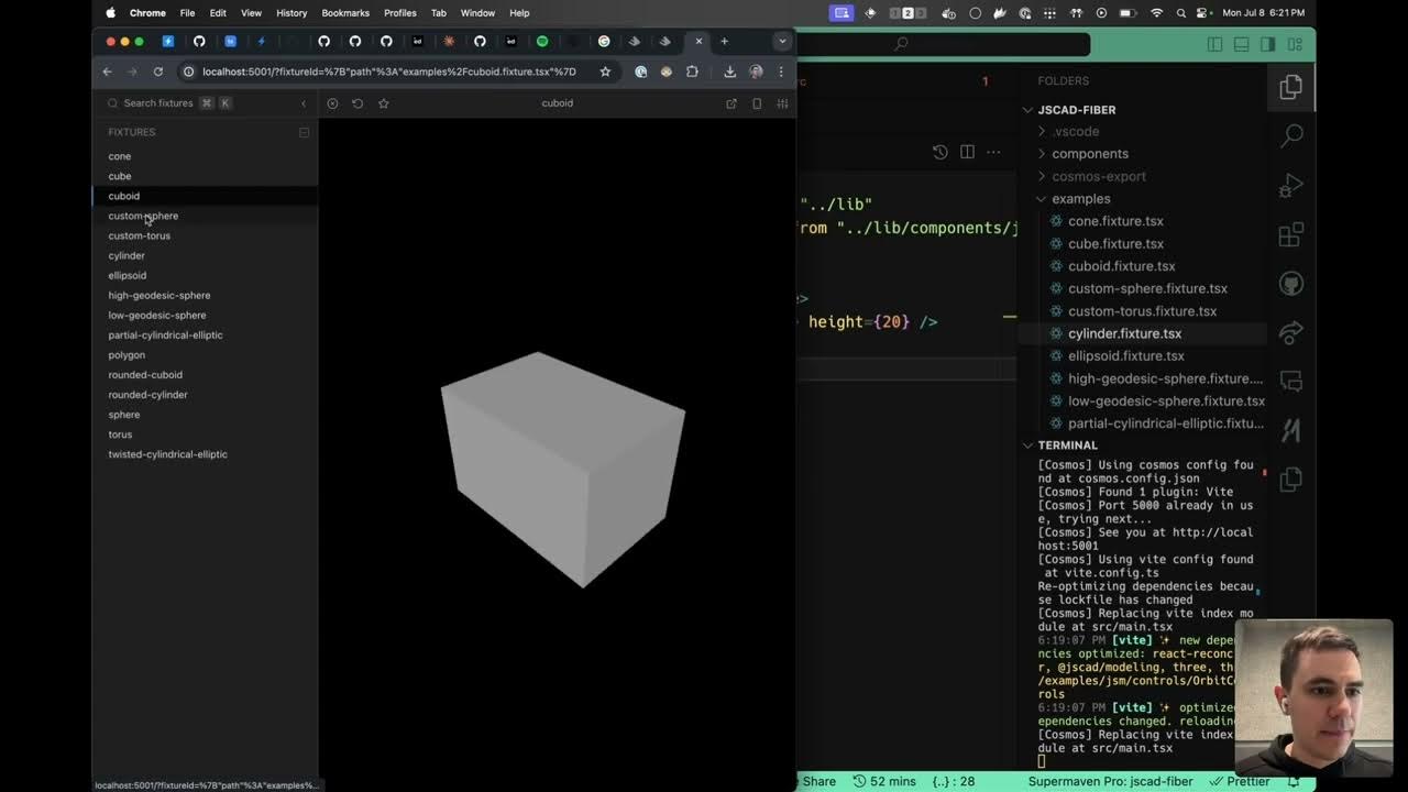 Making 3d shapes with React & jscad - YouTube