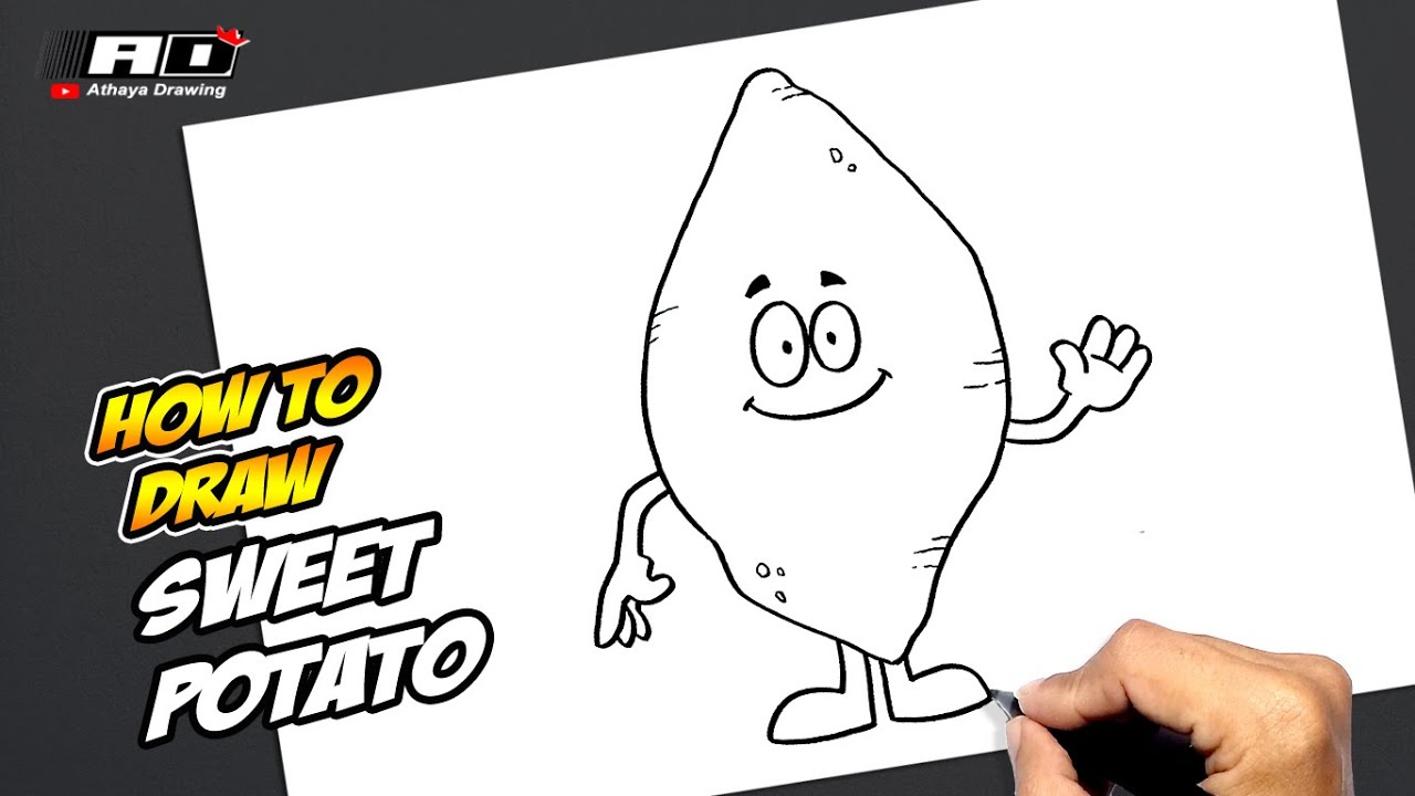 How to draw Cartoon Sweet Potato - YouTube