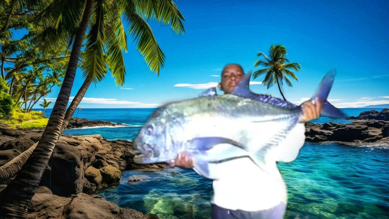ulua fishing hawaii|big ulua off the Rocks/ Chasing Gts/ big island ...