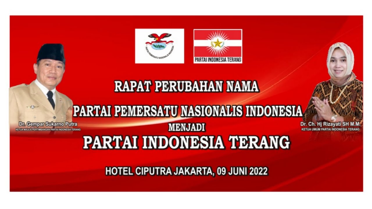 Rapat Perubahan Partai PNI Menjadi Partai Indonesia Terang - YouTube