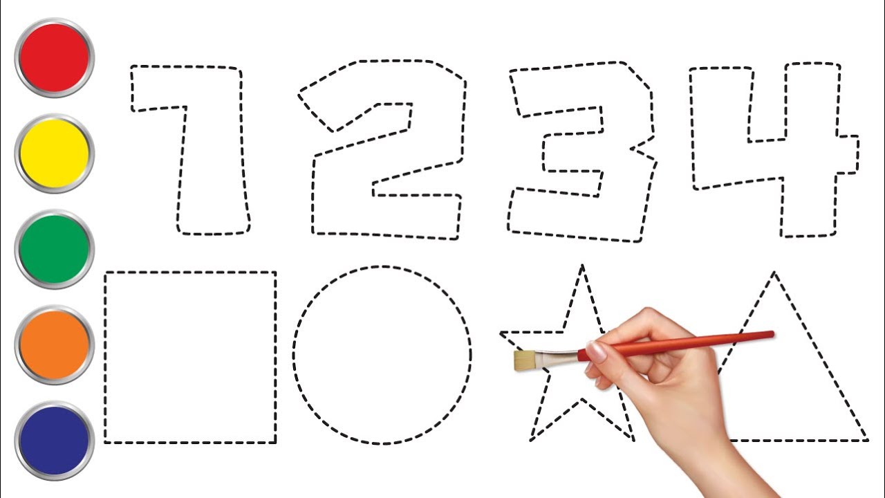 Let's Learn to Draw and Paint 1234 Shapes for Kids // Easy Step by Step ...
