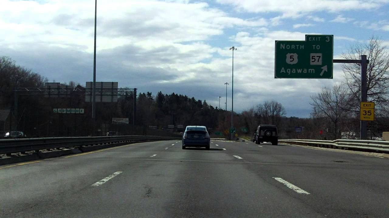 Interstate 91 - Massachusetts (Exits 8 to 1) southbound - YouTube